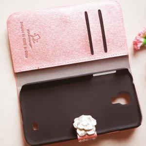 Samsung Galaxy S4 I9500 Wallet Case, Camellia Samsung Galaxy S3 Note2 Case, Strap Wallet , Card ...